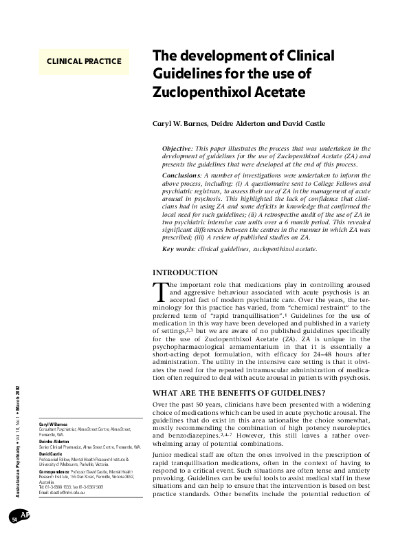 (PDF) The development of Clinical Guidelines for the use of ...