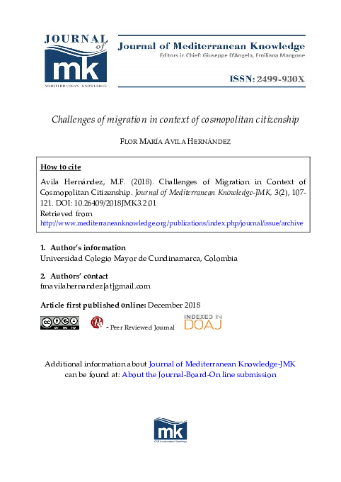 (PDF) Challenges of Migration in Context of Cosmopolitan Citizenship