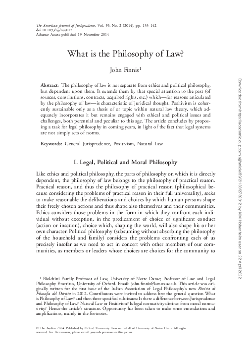 (PDF) What is the Philosophy of Law?