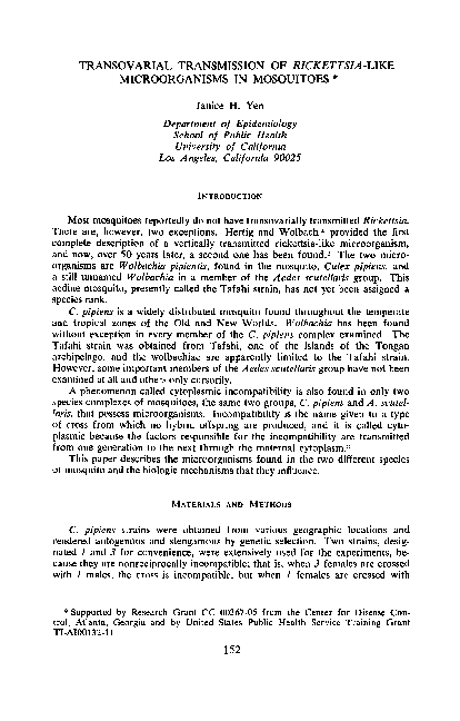 (PDF) Transovarial Transmission of Rickettsia-Like Microorganisms in ...