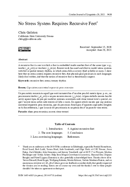 (PDF) No Stress System Requires Recursive Feet