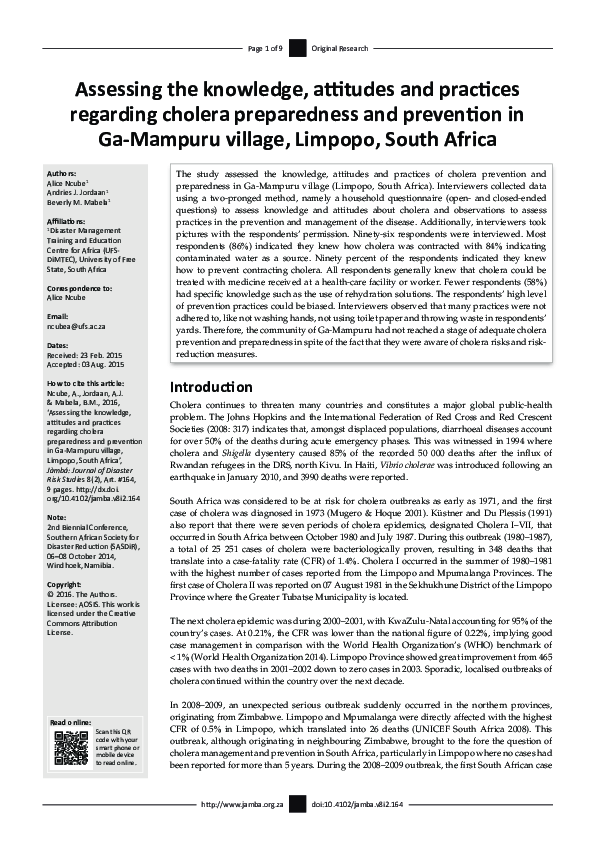 (PDF) Assessing the knowledge, attitudes and practices regarding ...