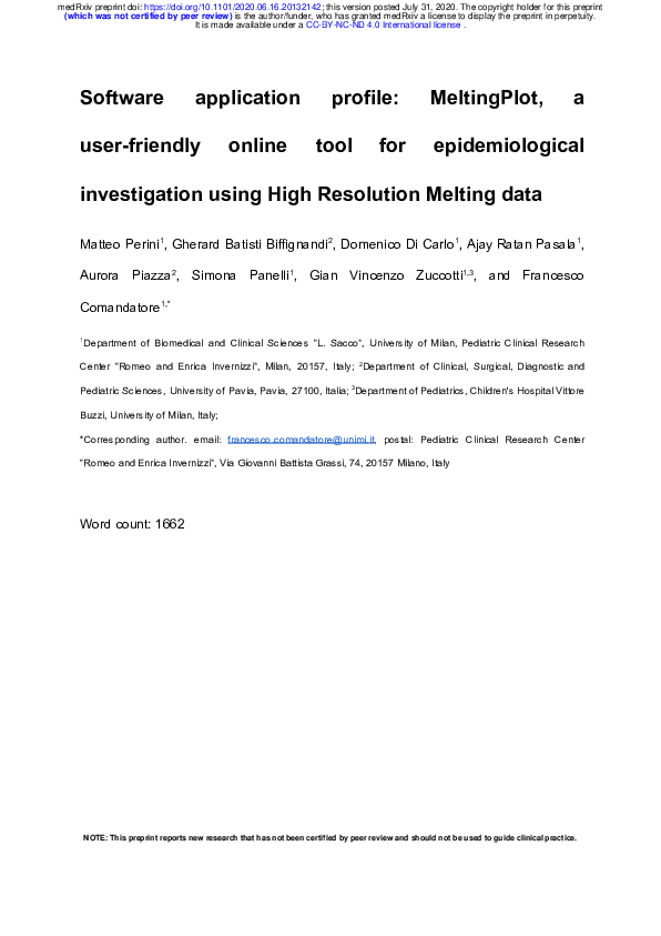 (PDF) Software application profile: MeltingPlot, a user-friendly online ...
