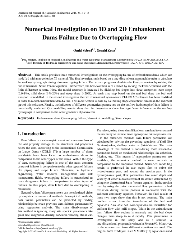 (PDF) The failure of embankment dams due to overtopping