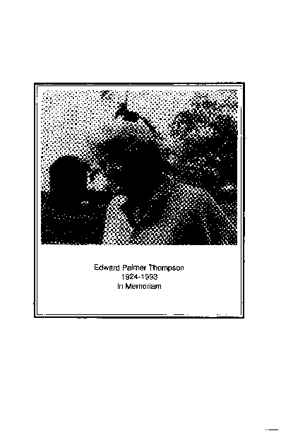 (PDF) Edward Palmer Thompson: In Memoriam