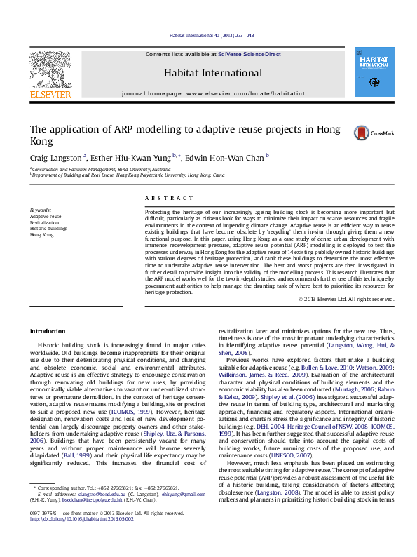 (PDF) The application of ARP modelling to adaptive reuse projects in ...