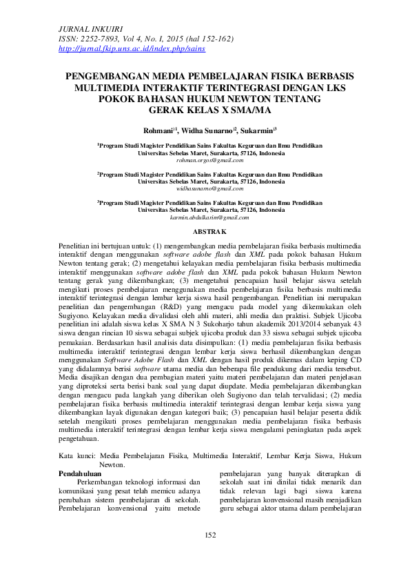 (PDF) Pengembangan Media Pembelajaran Fisika Berbasis Multimedia Interaktif Terintegrasi Dengan ...
