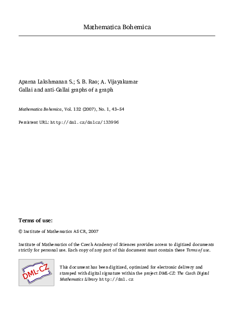 (PDF) Gallai and anti-Gallai graphs of a graph