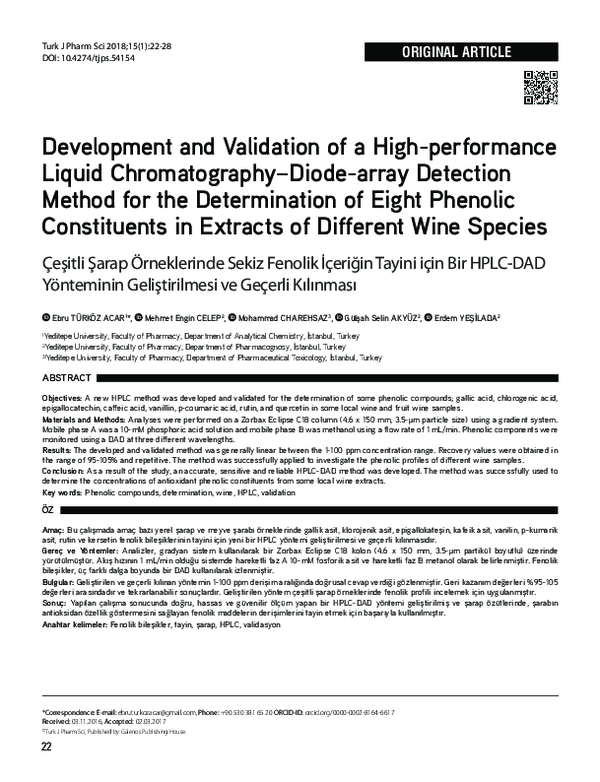 (PDF) Developing and validation of an HPLC-DAD method for the ...