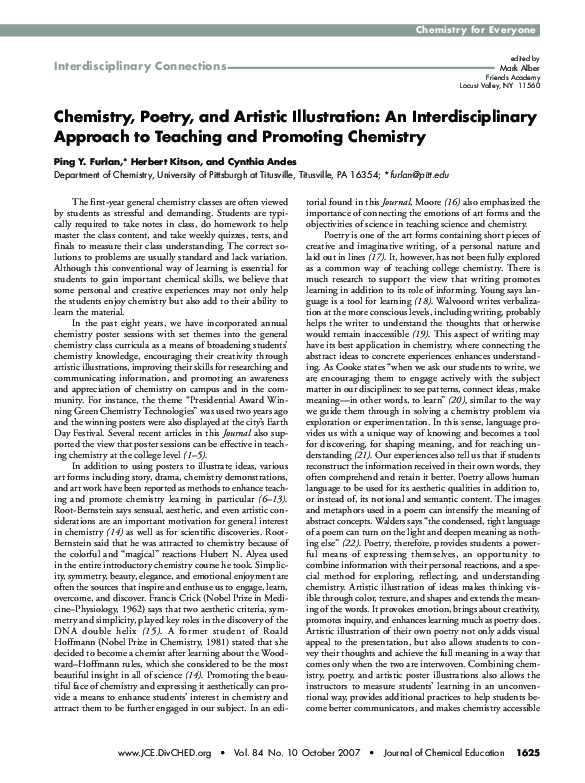 (PDF) Chemistry, Poetry, and Artistic Illustration: An ...