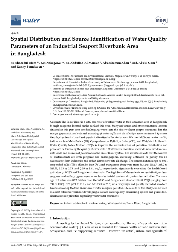 (PDF) Spatial Distribution and Source Identification of Water Quality ...