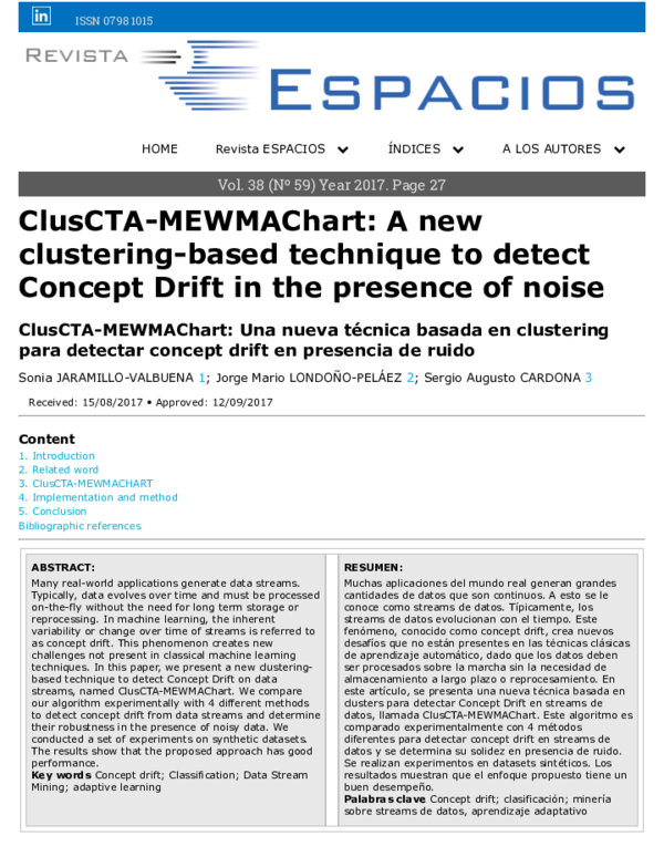 (PDF) ClusCTA-MEWMAChart: A new clustering-based technique to detect Concept Drift in the ...
