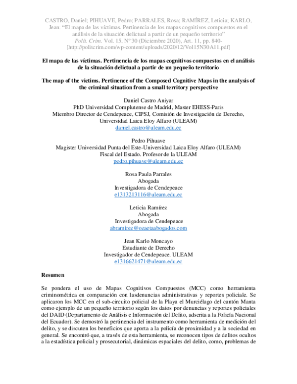 (PDF) El mapa de las víctimas. Pertinencia de los mapas cognitivos ...