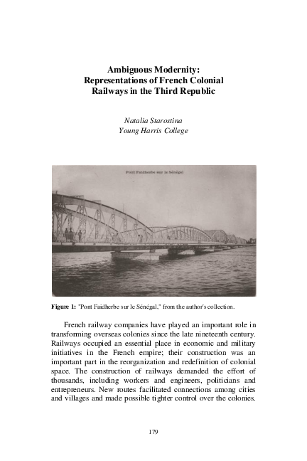 (PDF) Ambiguous Modernity: Representations of French Colonial Railways ...