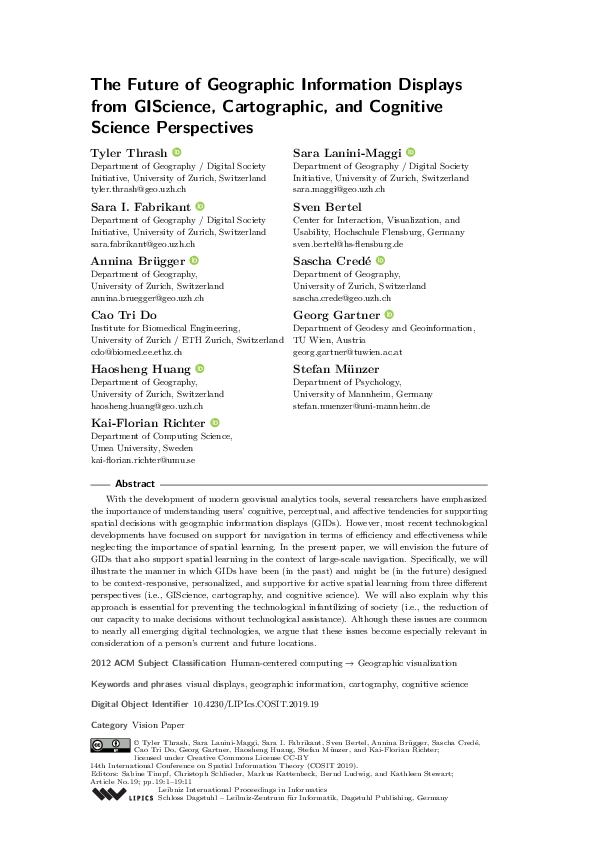 (PDF) The Future of Geographic Information Displays from GIScience, Cartographic, and Cognitive ...