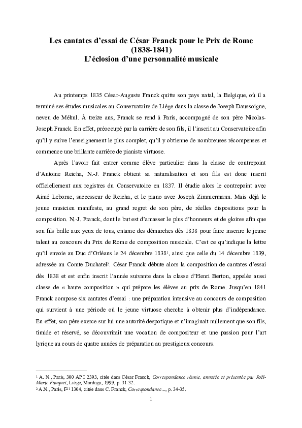 (PDF) Cesar Franck et le Prix de Rome