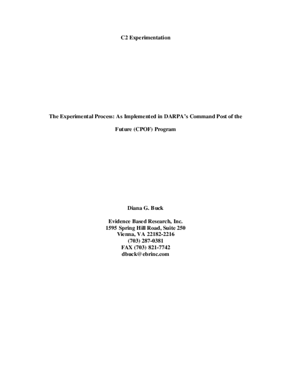 (PDF) C2 Experimentation The Experimental Process: As Implemented in ...
