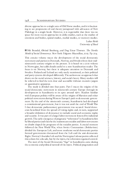 (PDF) The Nordic Model of Social Democracy