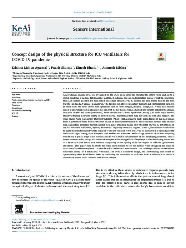 (PDF) Concept design of the physical structure for ICU ventilators for ...