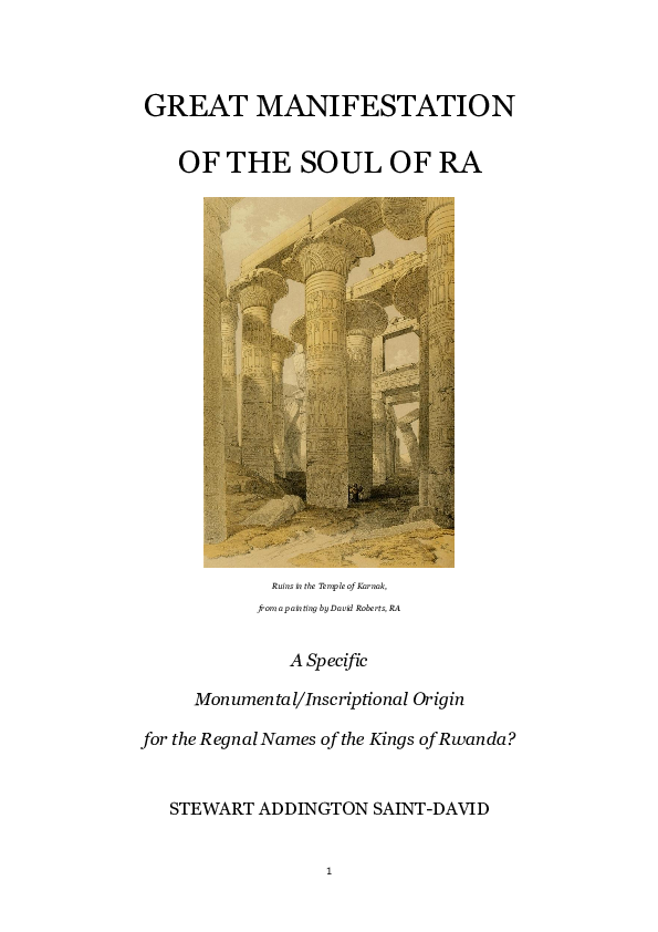 (PDF) PAPER: Great Manifestation of the Soul of Ra: A Specific ...
