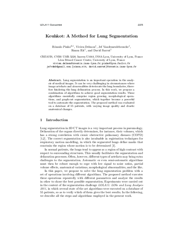 (PDF) Keuhkot: a method for lung segmentation