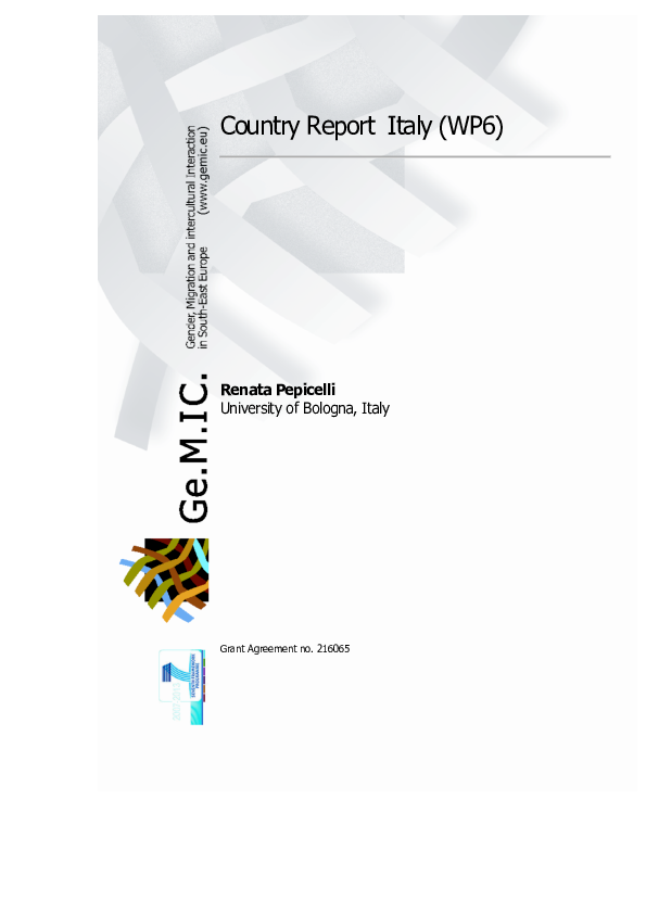 (PDF) Country Report Italy (WP6)