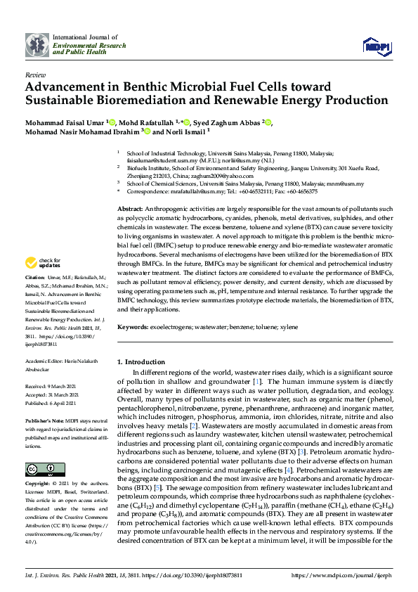 (PDF) Advancement in Benthic Microbial Fuel Cells toward Sustainable ...