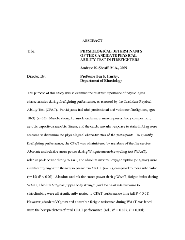 (PDF) Physiological Determinants of the Candidate Physical Ability Test ...