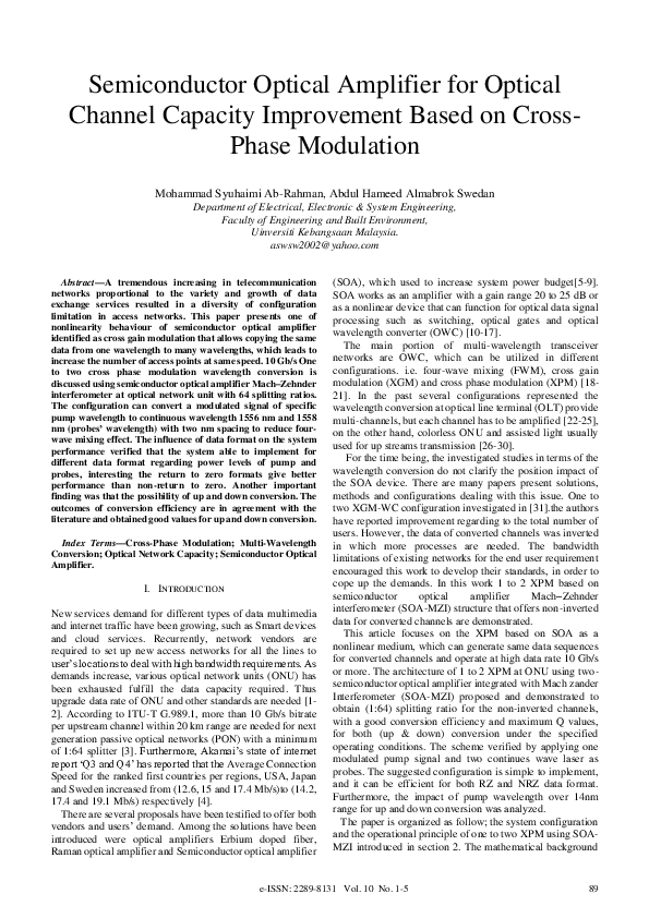 (PDF) Semiconductor optical amplifier for optical channel capacity improvement based on cross ...
