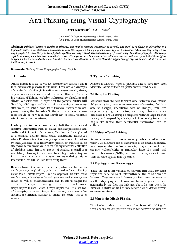 Pdf Anti Phishing Using Visual Cryptography