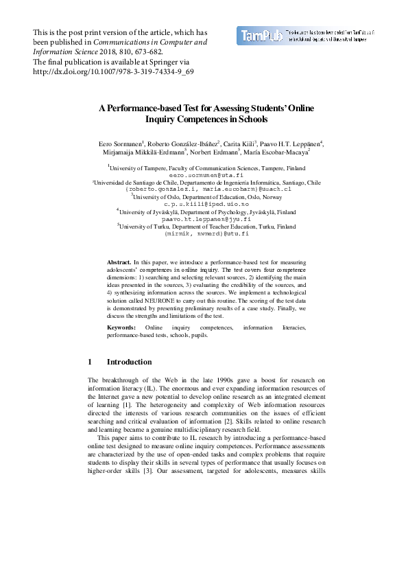 (PDF) A Performance-Based Test for Assessing Students’ Online Inquiry ...