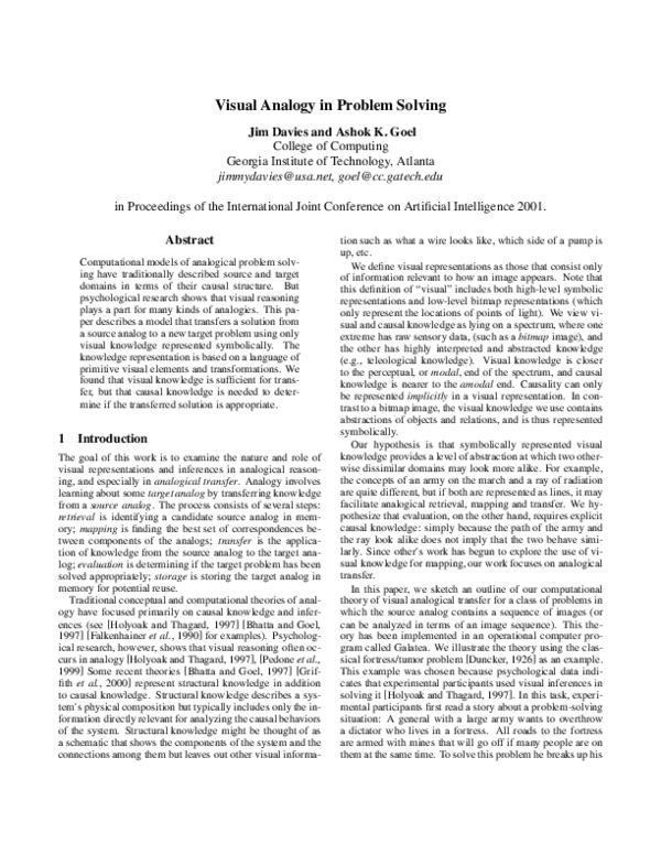 (PDF) Visual Analogy In Problem Solving | Jim Davies - Academia.edu