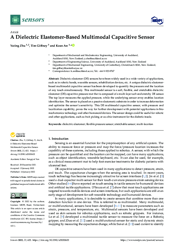 (PDF) A Dielectric Elastomer-Based Multimodal Capacitive Sensor