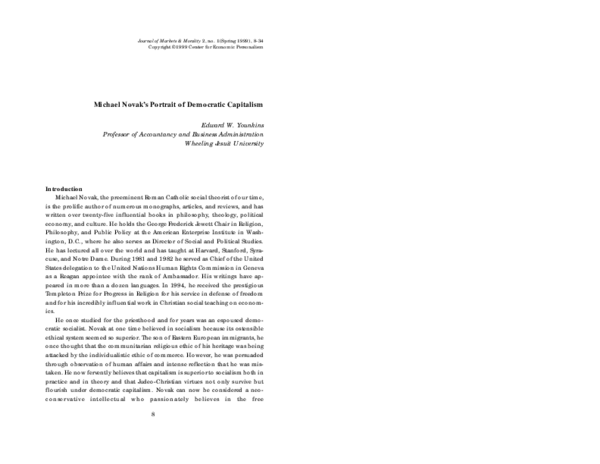 (PDF) Michael Novak's Portrait of Democratic Capitalism