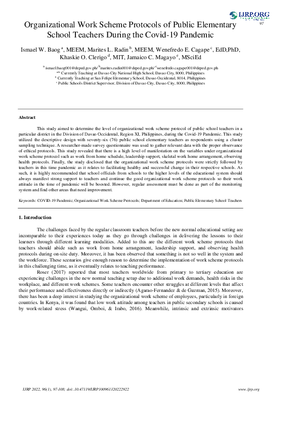 (PDF) Organizational Work Scheme Protocols of Public Elementary School ...