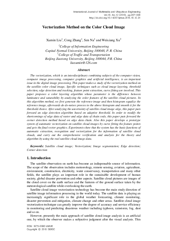 (PDF) Vectorization Method on the Color Cloud Image