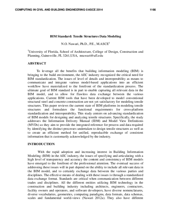 (PDF) BIM Standard: Tensile Structures Data Modeling