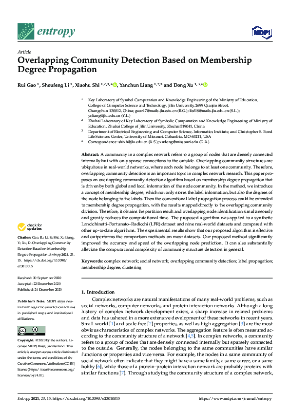 Overlapping Community Detection Based On Membership Degree Propagation