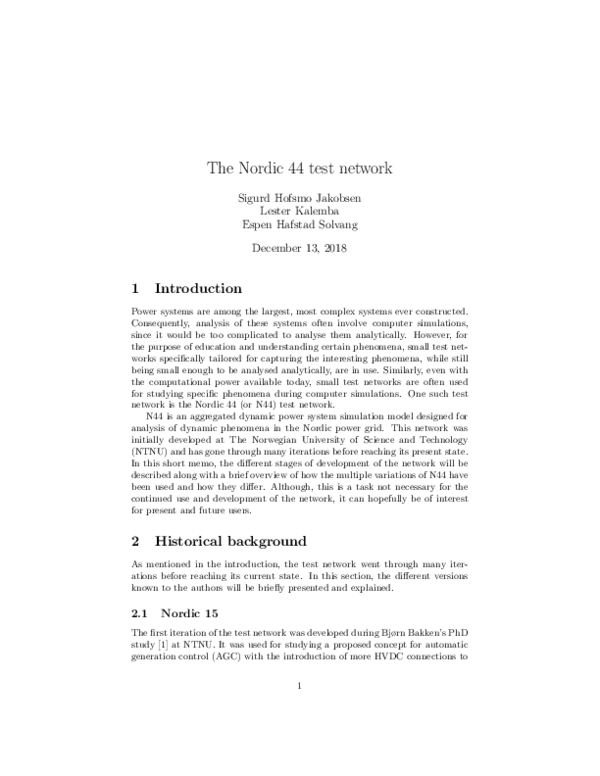 (PDF) The Nordic 44 test Network