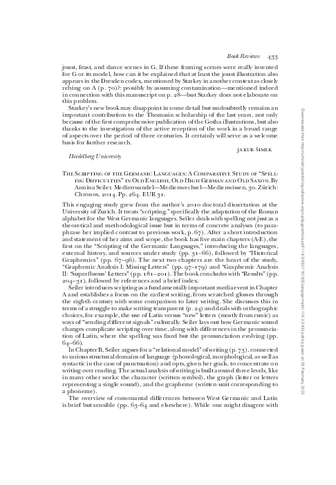 (PDF) The Scripting of the Germanic Languages: A Comparative Study of ...