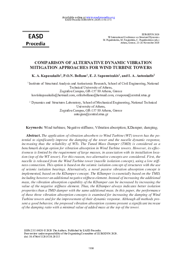 (PDF) Comparison of Alternative Dynamic Vibration Mitigation Approaches ...