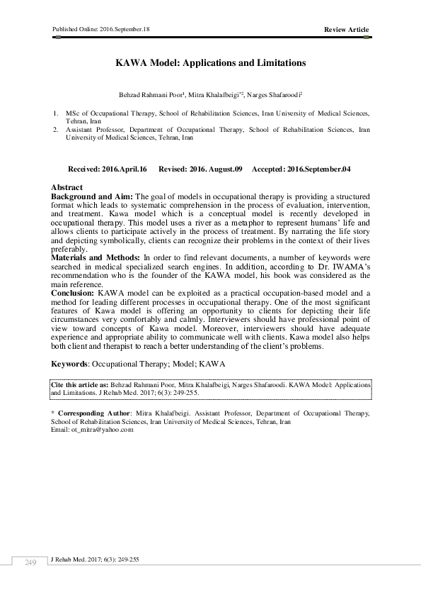 (PDF) KAWA Model: Applications and Limitations