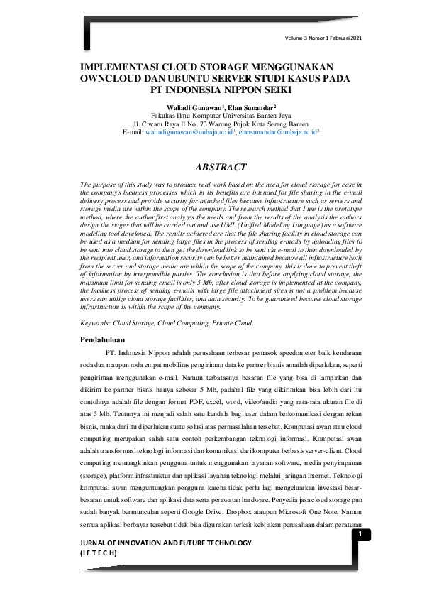 (PDF) Implementasi Cloud Storage Menggunakan Owncloud Dan Ubuntu Server Studi Kasus Pada PT ...