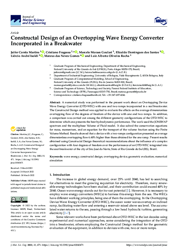 (PDF) Constructal Design of an Overtopping Wave Energy Converter ...