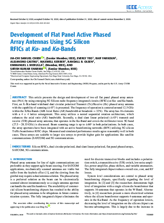 Pdf Development Of Flat Panel Active Phased Array Antennas Using 5g 8221