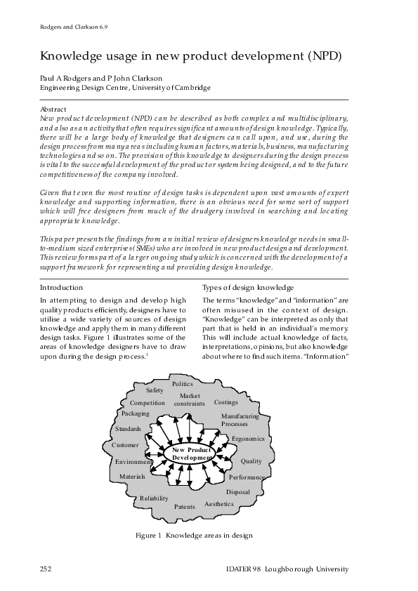 (PDF) Knowledge Usage In New Product Development (NPD)
