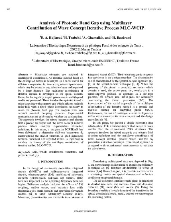 Pdf Analysis Of Photonic Band Gap Using Multilayer Contribution Of Wave Concept Iterative