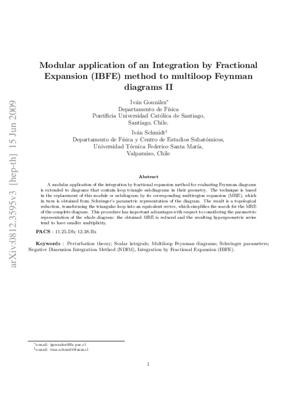 (PDF) Modular application of an Integration by Fractional Expansion (IBFE) method to multiloop ...