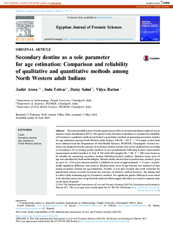 (PDF) A modified Gustafson method of age estimation from teeth ...