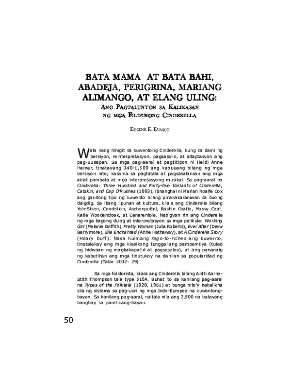Bata Mama at Bat Bahi, Abadeja, Perigrina, Mariang Alimango, at Elang ...